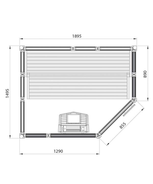 Tylo Impression Corner Pre-fabricated Sauna Cabin Kit | Leisurequip