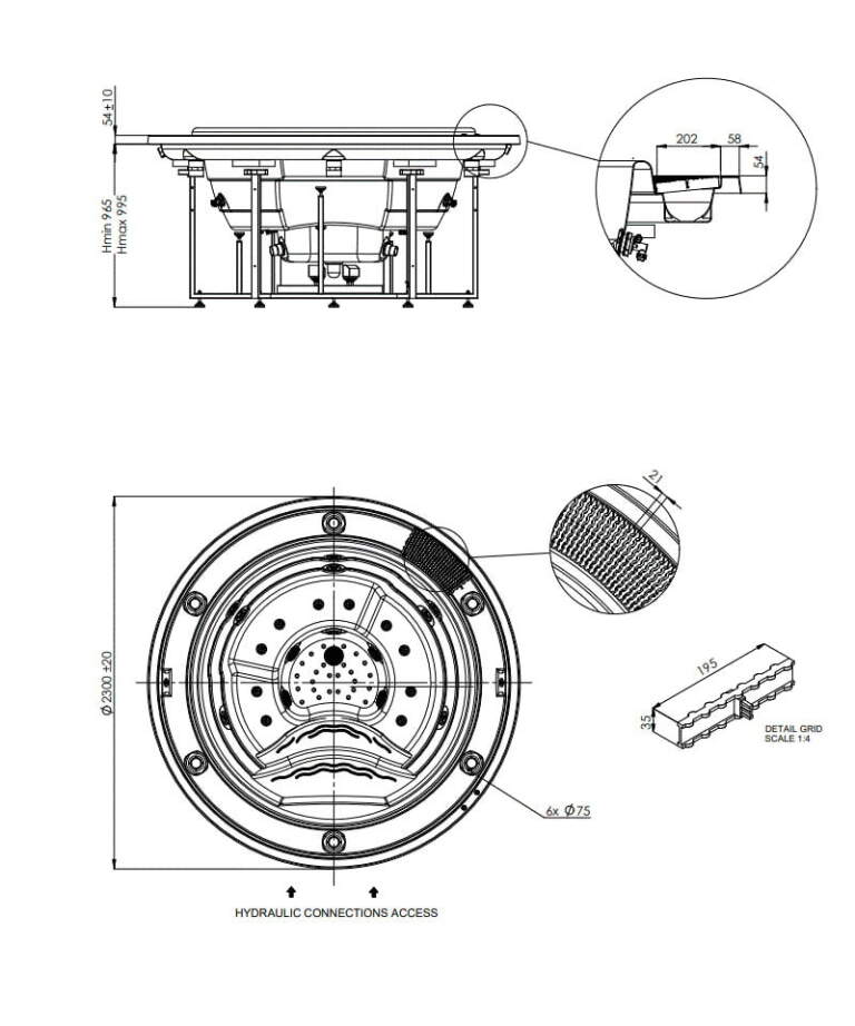 Astralpool Odisea 20 Commercial Round Overflow Spa | Leisurequip