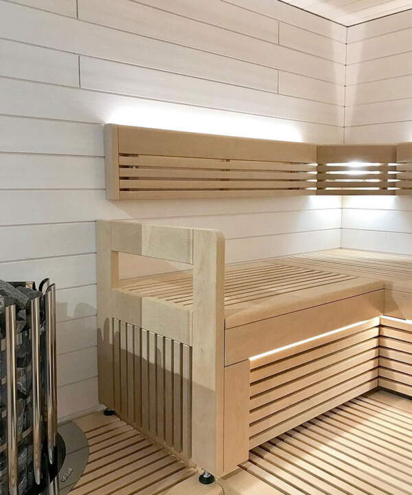 Harvia Variant Small Corner 2 Person Traditional Sauna Cabin | Leisurequip