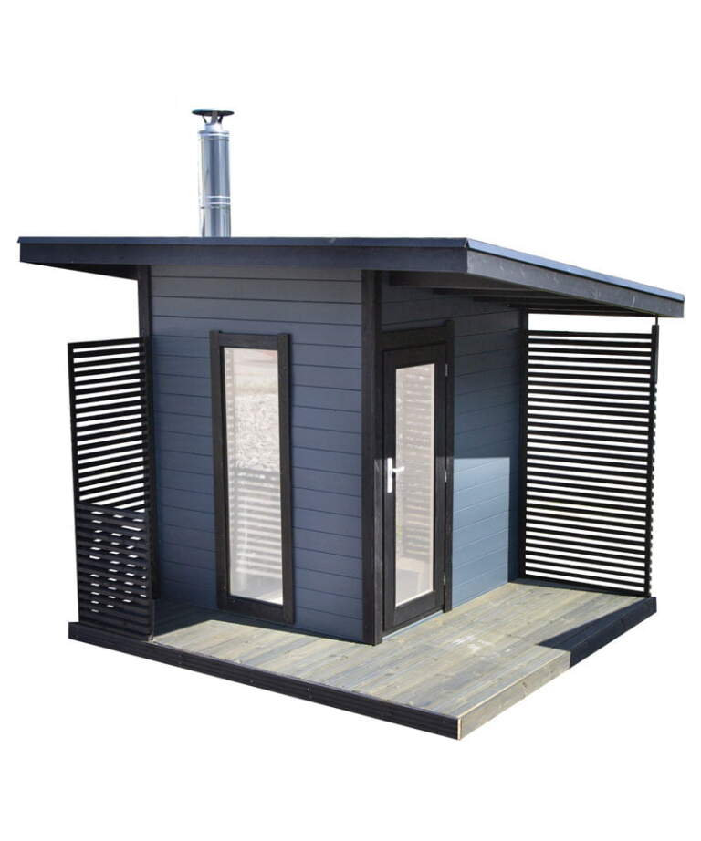 Harvia Solide Compact 4 Person Outdoor Sauna Cabin Kit Spruce | Leisurequip