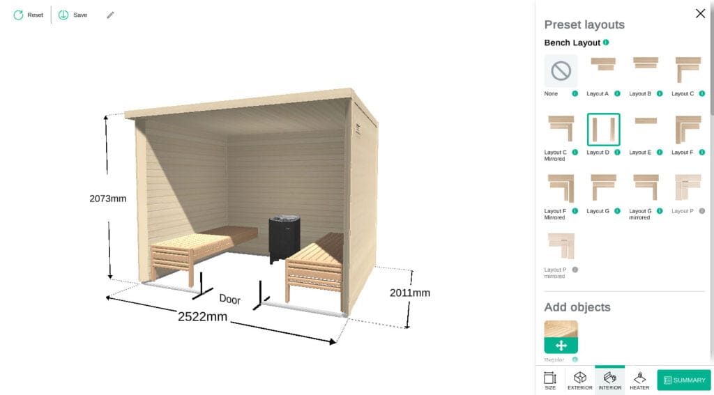Design your own Sauna using the TyloHelo 3D Configurator App | Leisurequip